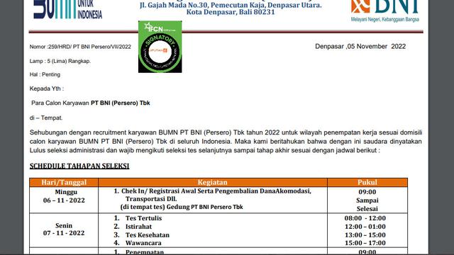 Hoax: Beredar Email Surat Pemanggilan Calon Karyawan BNI, Minta Biaya ...