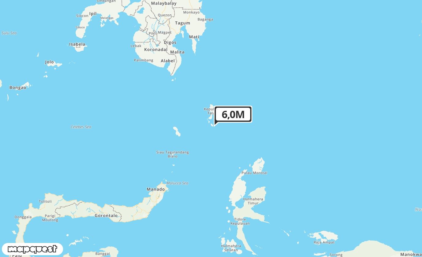 INFO BMKG: Gempa Guncang Melonguane di Laut 37 km Tenggara 6.0 ...